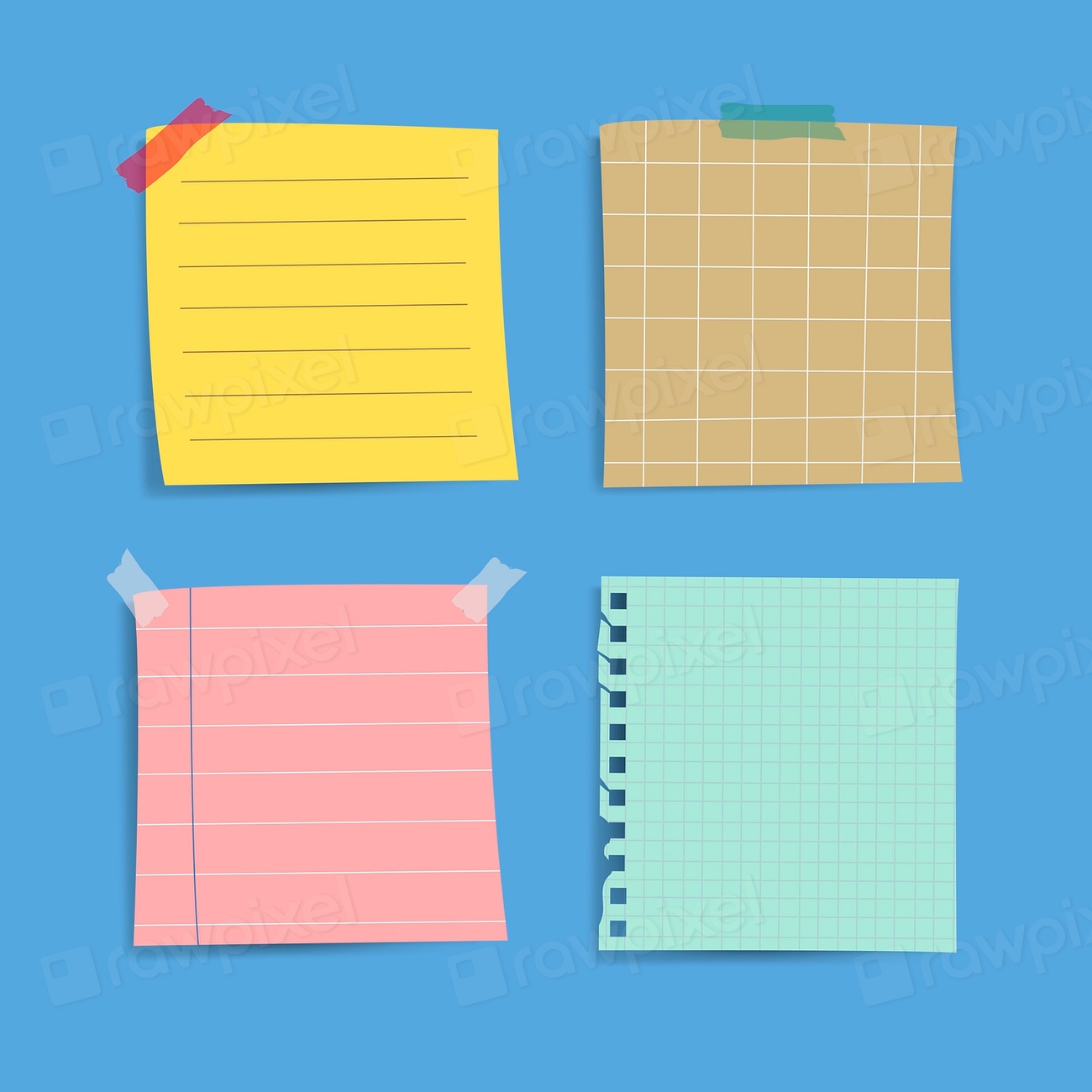 Colorful reminder paper notes vector | Free Vector - rawpixel