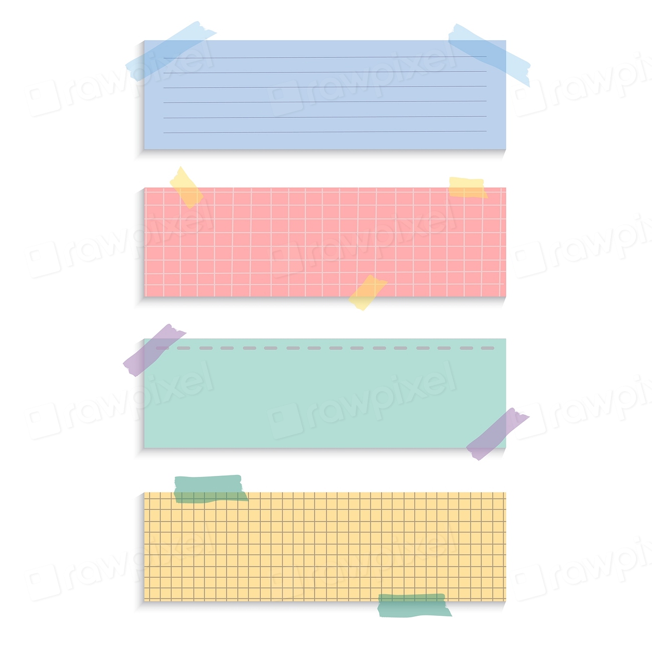 Rectangle reminder paper notes vector | Premium Vector - rawpixel