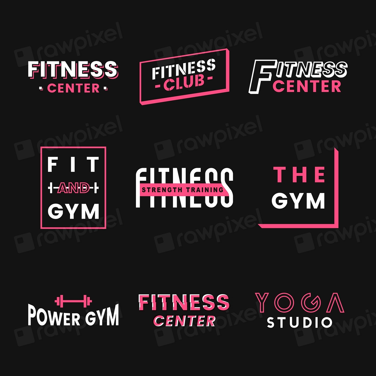 Set of fitness club logo | Premium Vector - rawpixel