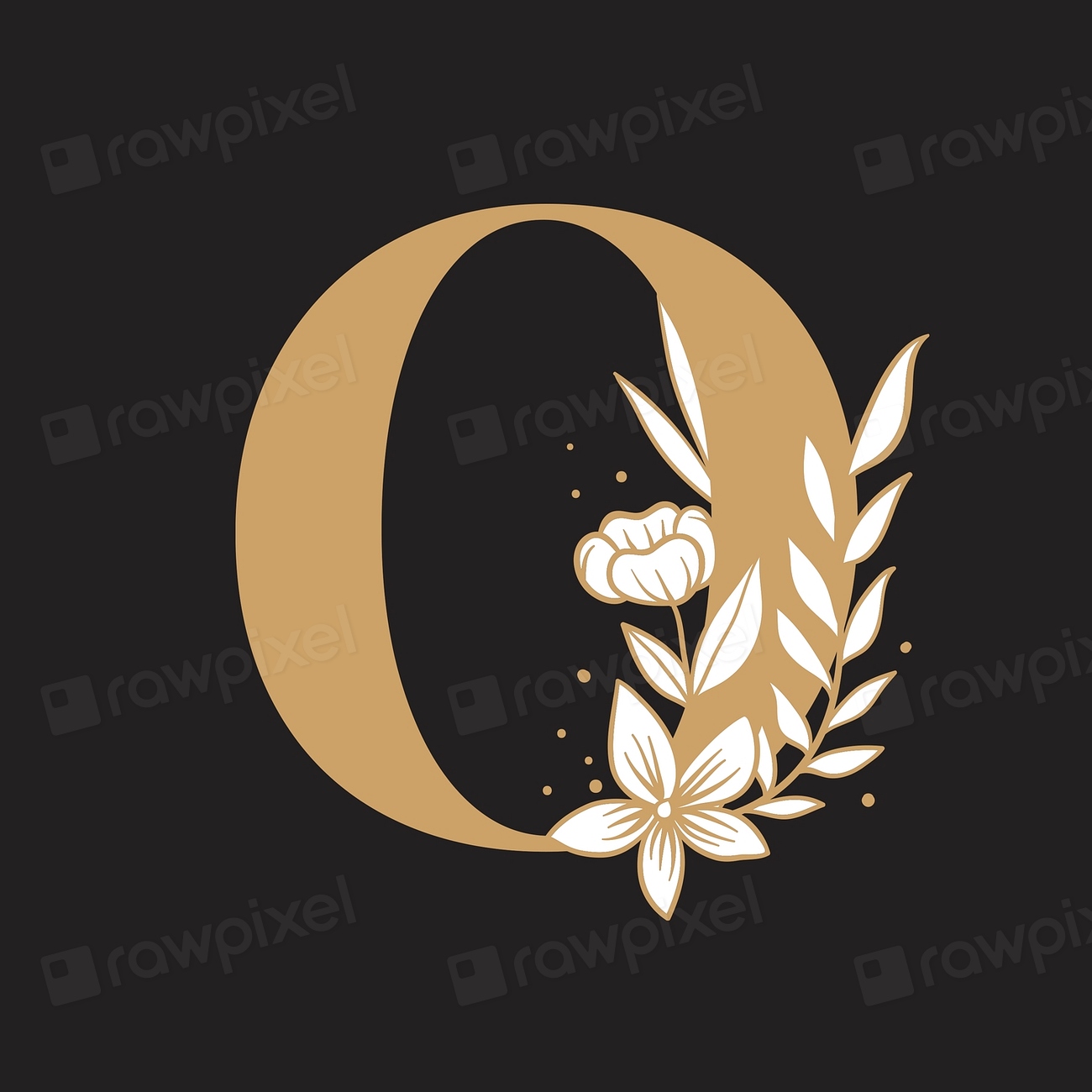 Floral letter O font typography | Premium PSD - rawpixel