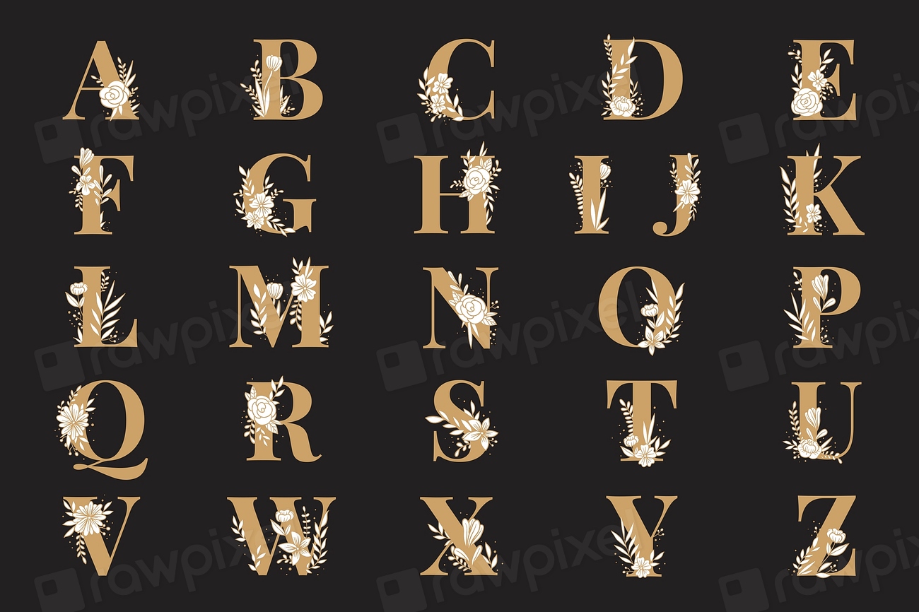 Floral alphabet font typography set | Free Photo - rawpixel