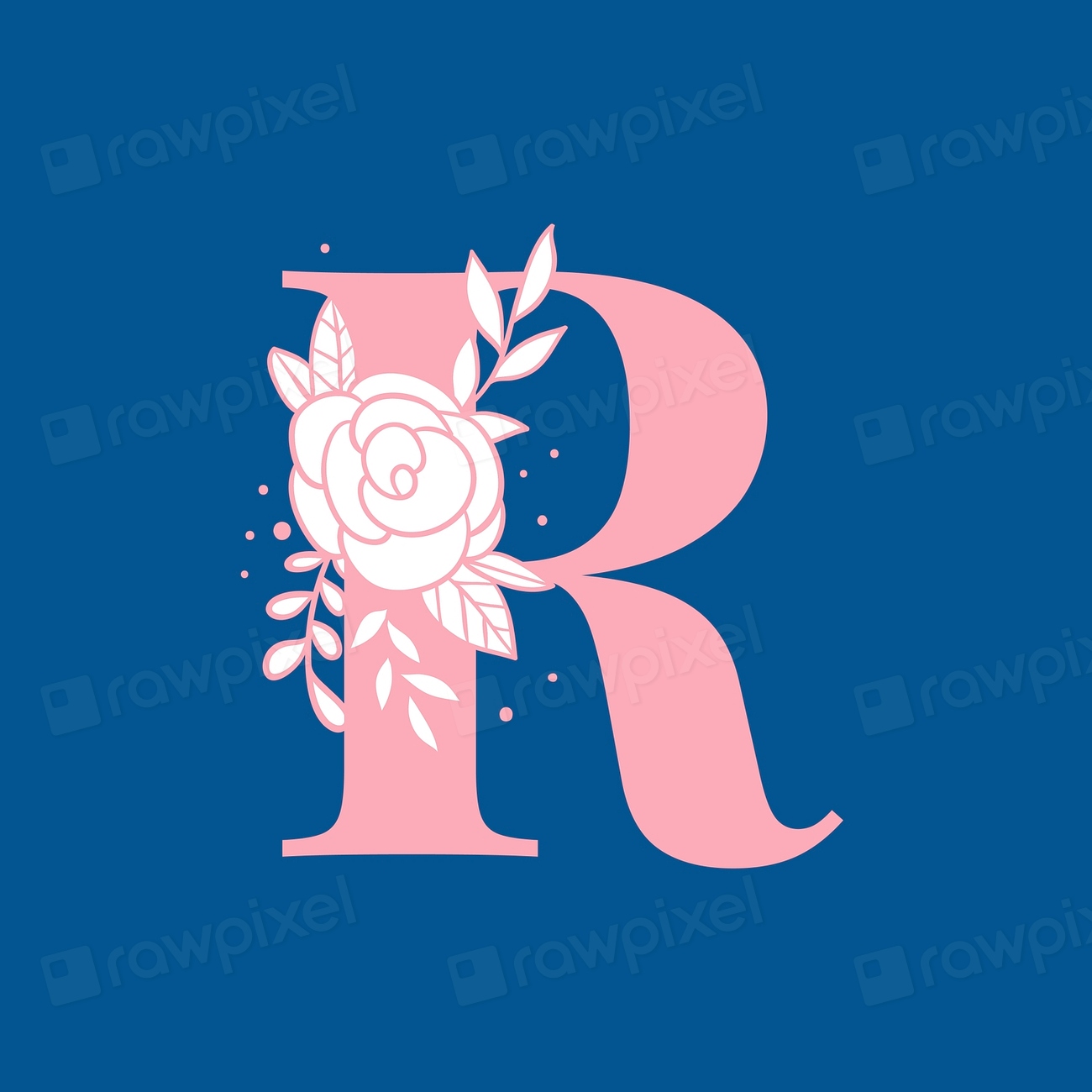 Botanical capital letter R vector | Free Vector - rawpixel