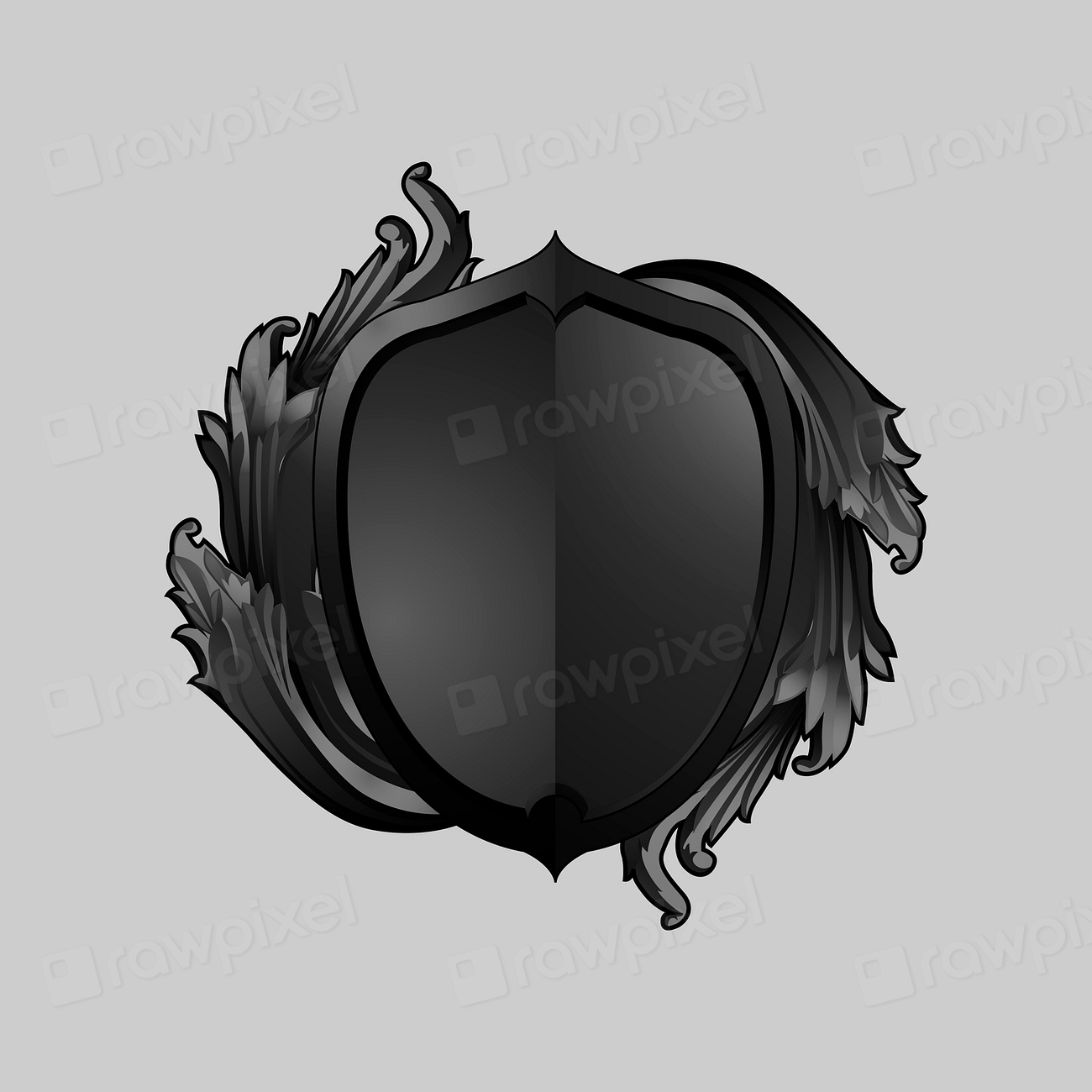 Black Baroque shield elements vector | Free Vector - rawpixel