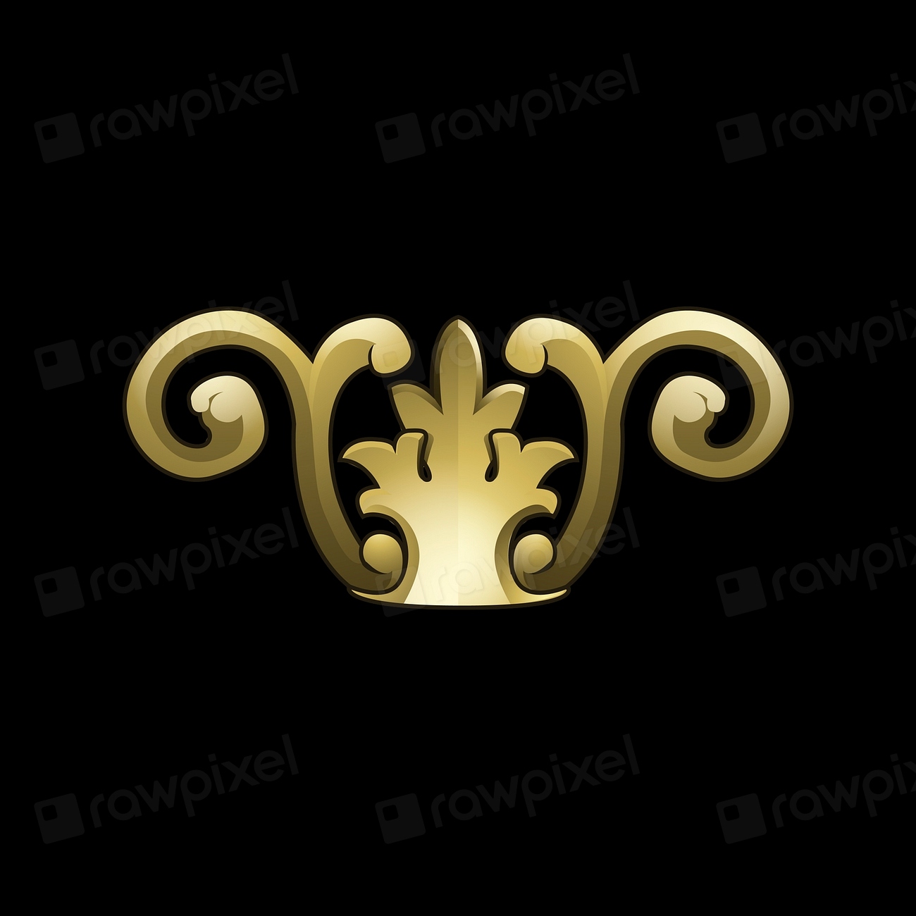 Golden Baroque floral elements vector | Premium Vector - rawpixel