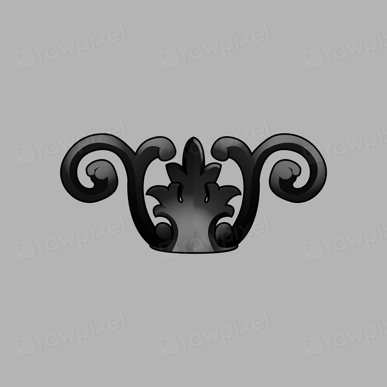 Black Baroque floral elements vector | Premium Vector - rawpixel