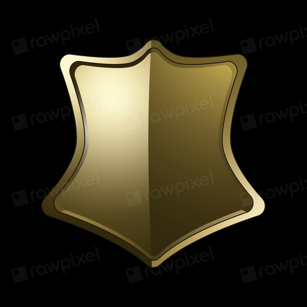Golden Baroque shield elements vector | Premium Vector - rawpixel