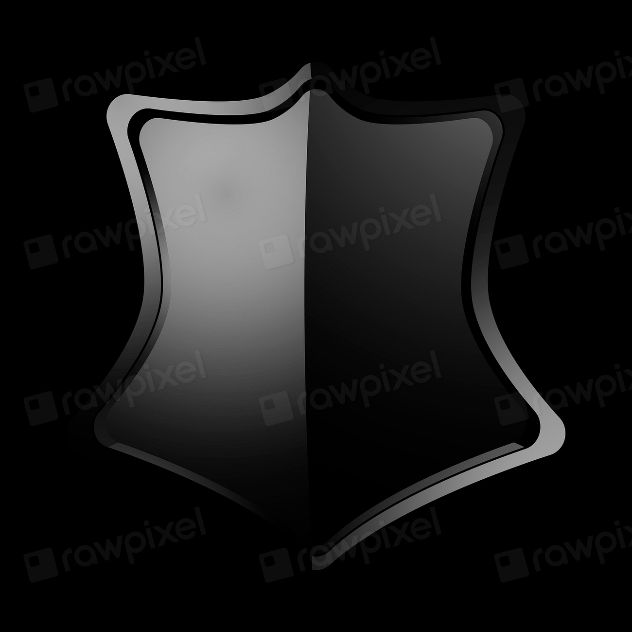 Black Baroque shield elements vector | Premium Vector - rawpixel