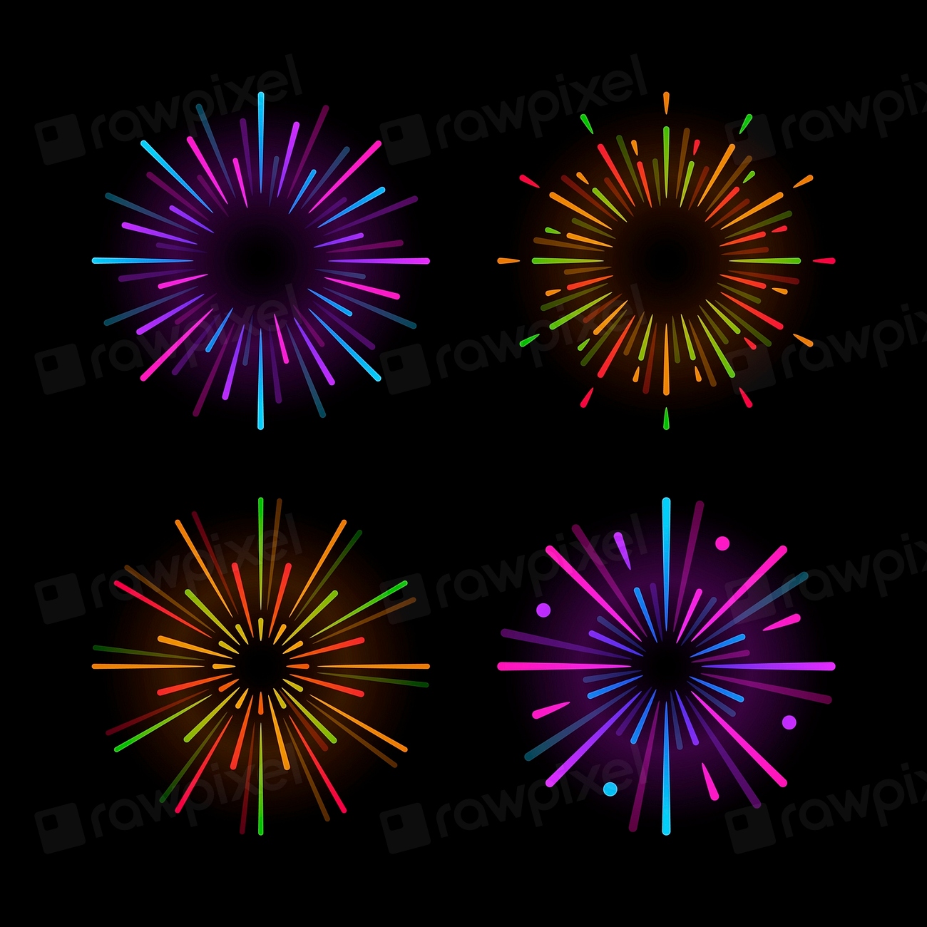 Set of firework explosion vectors | Premium Vector - rawpixel
