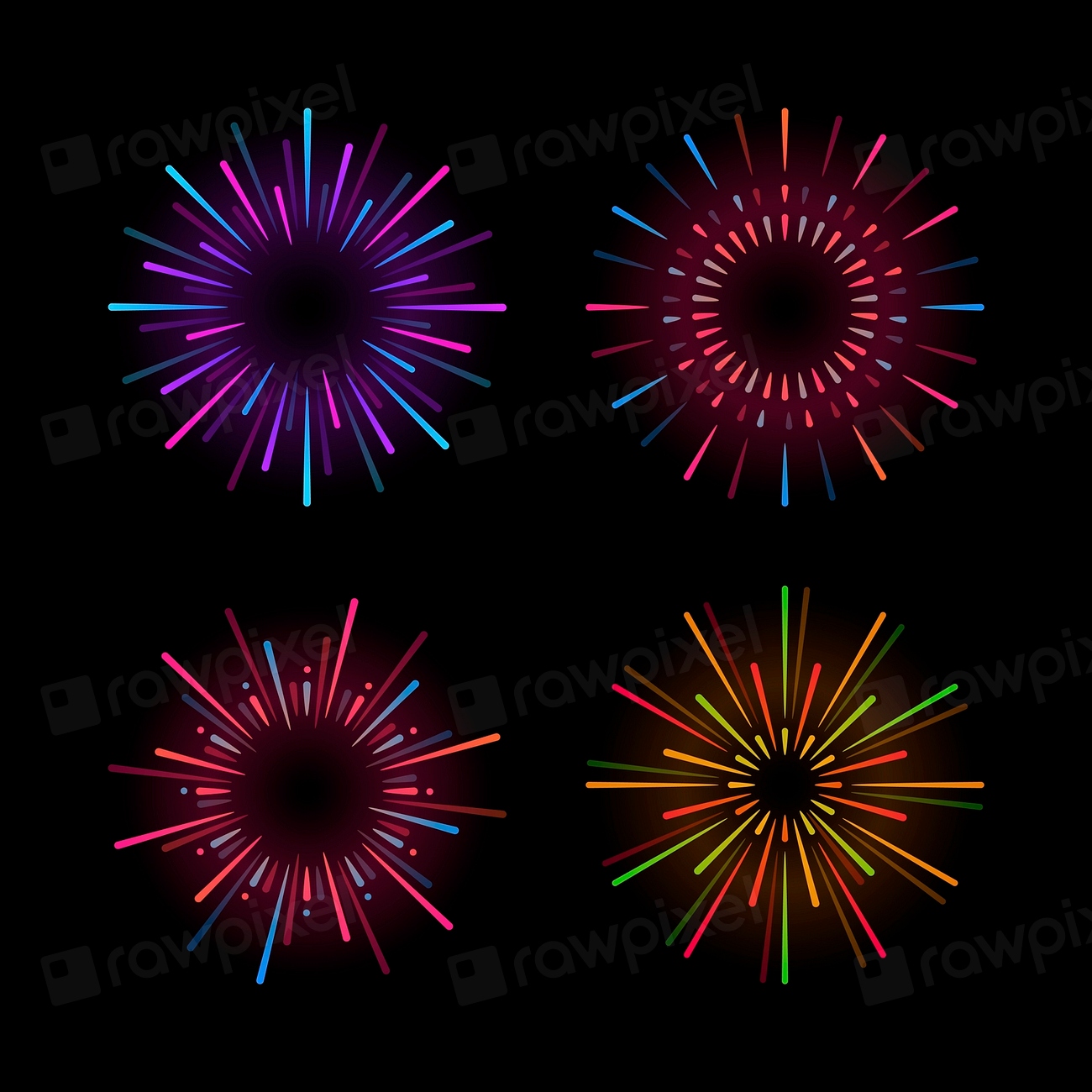 Set of firework explosion vectors | Premium Vector - rawpixel