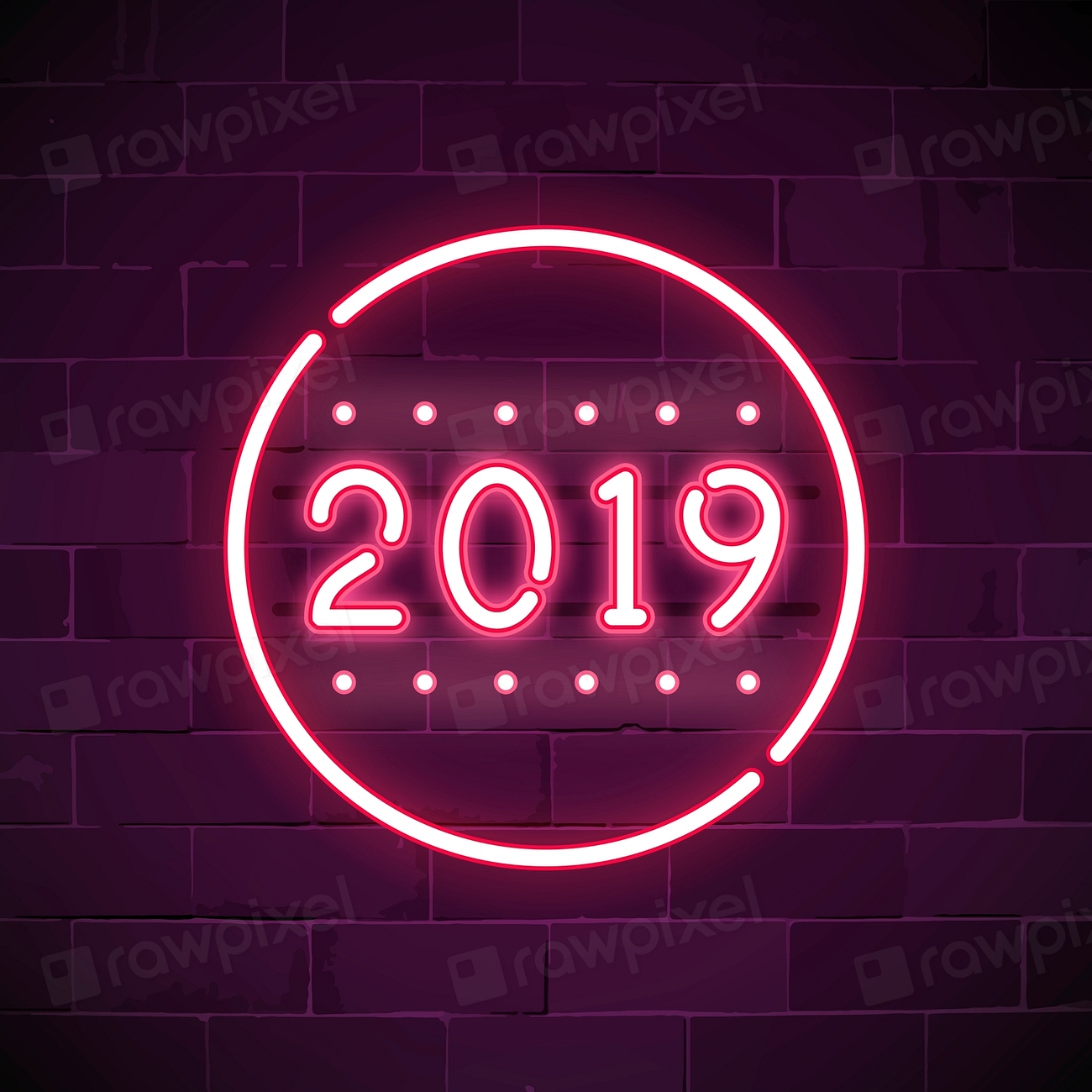 Pink 2019 neon sign vector | Premium Vector - rawpixel