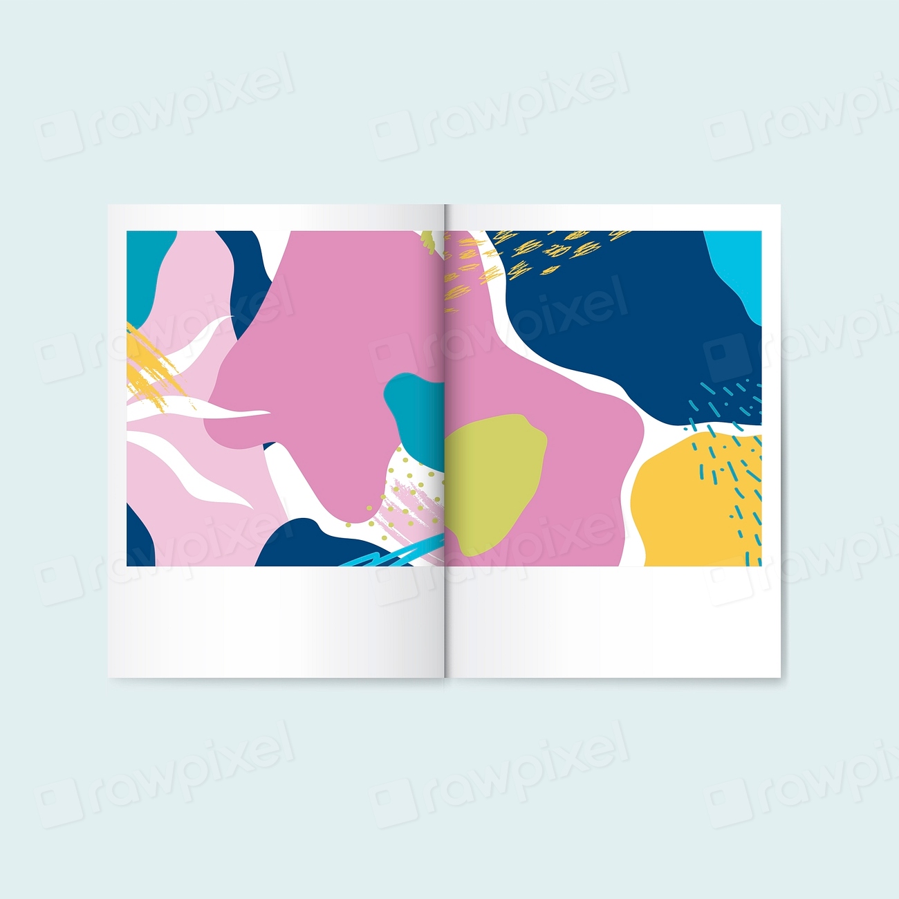 Colorful Memphis design magazine vector | Free Vector - rawpixel