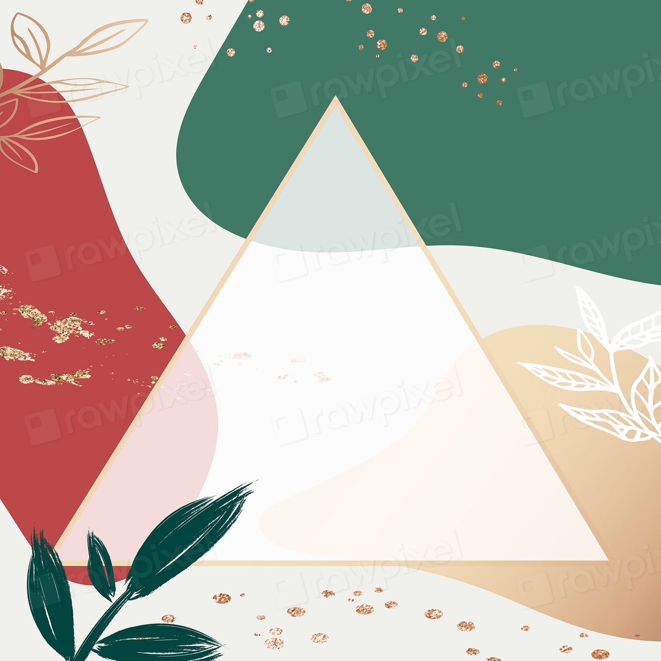 Triangle golden frame on a colorful | Premium Vector - rawpixel