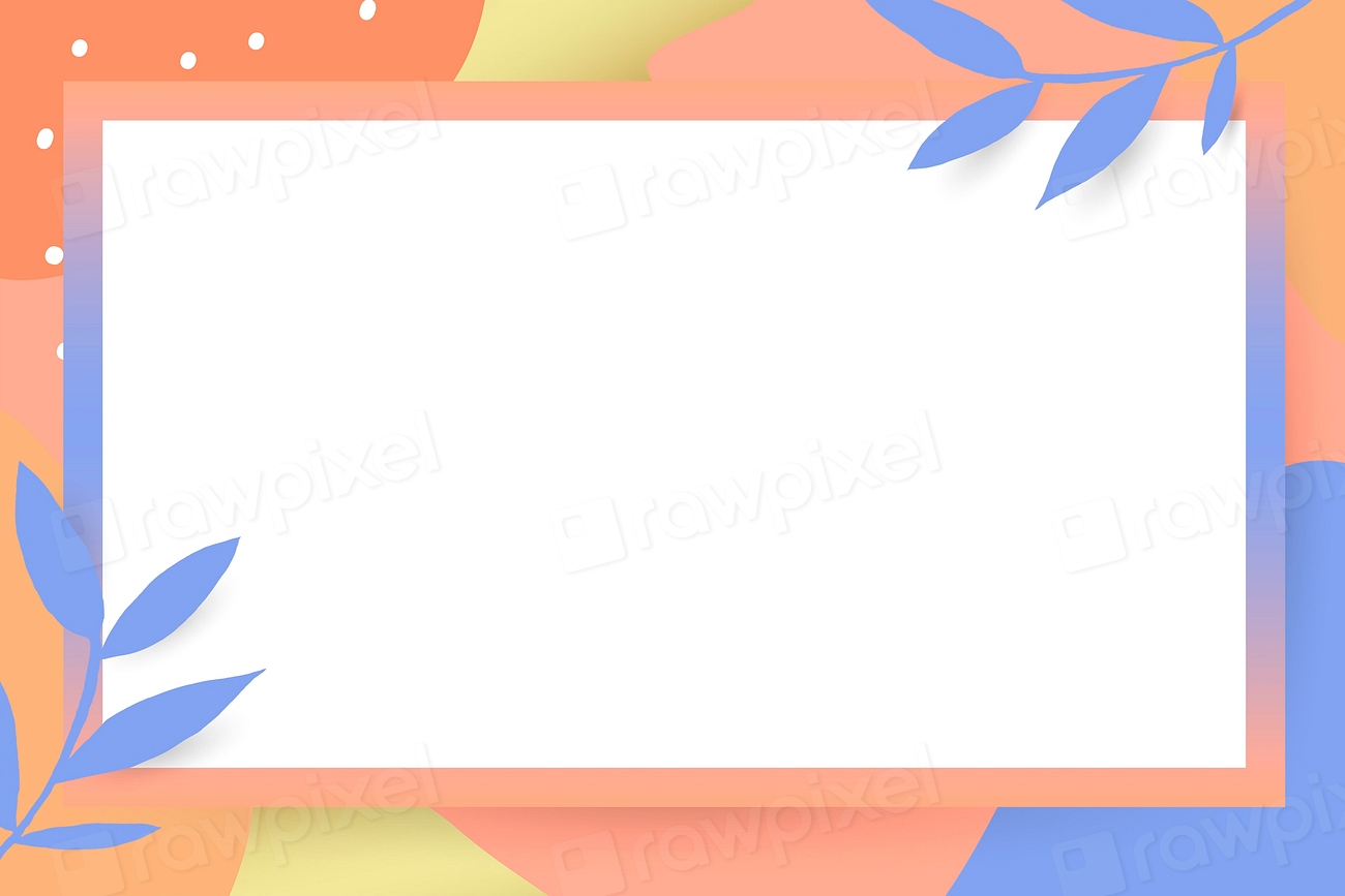 Rectangle leafy Memphis frame vector | Premium Vector - rawpixel