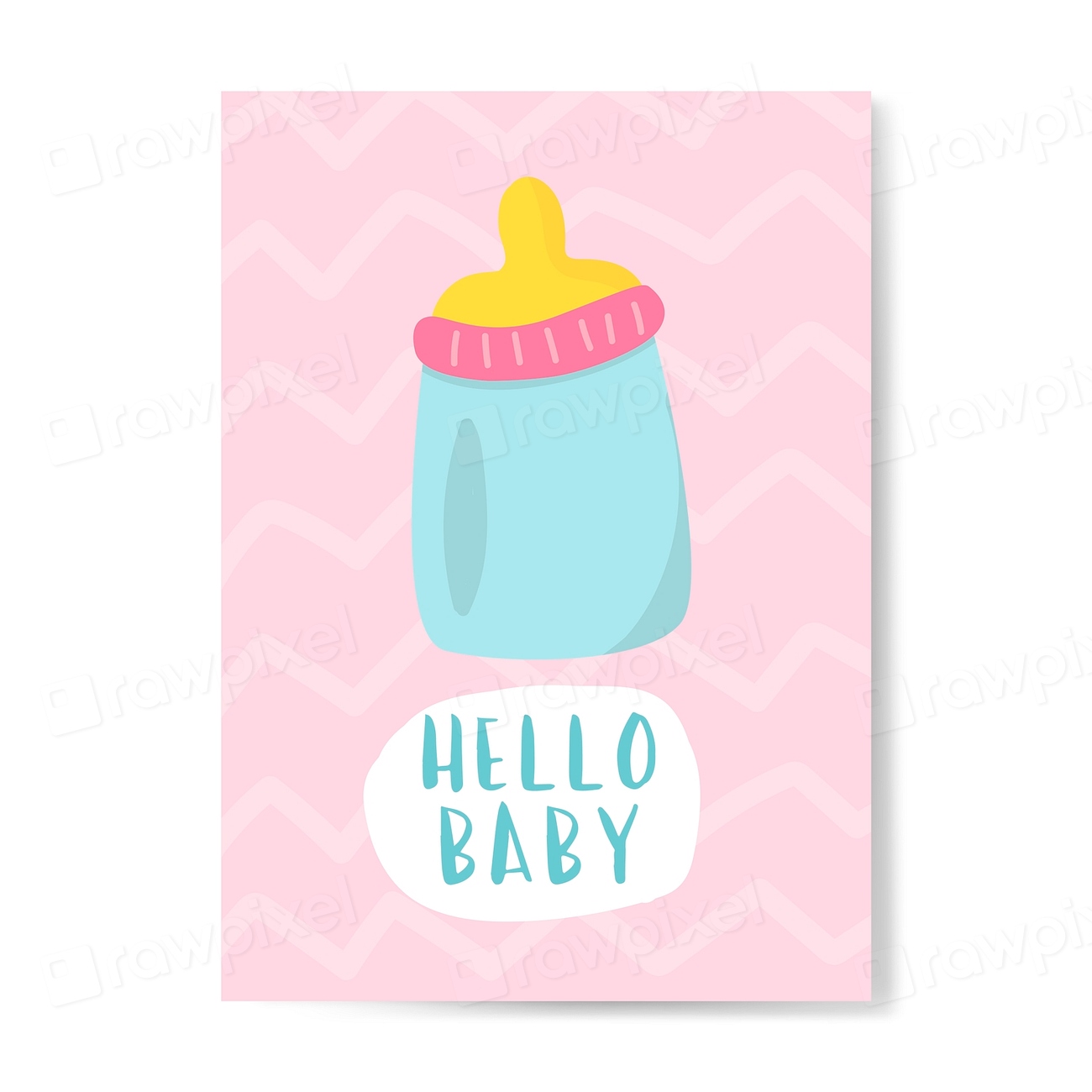 Hello baby invitation card vector | Premium Vector - rawpixel
