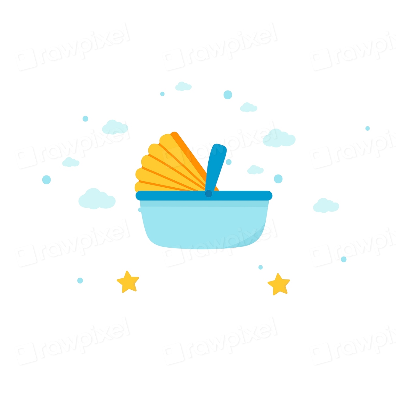 Cute baby carrier basket vector | Premium Vector - rawpixel