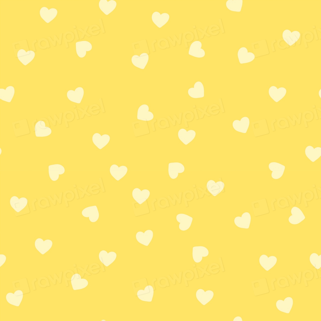 Seamless yellow heart pattern vector | Premium Vector - rawpixel