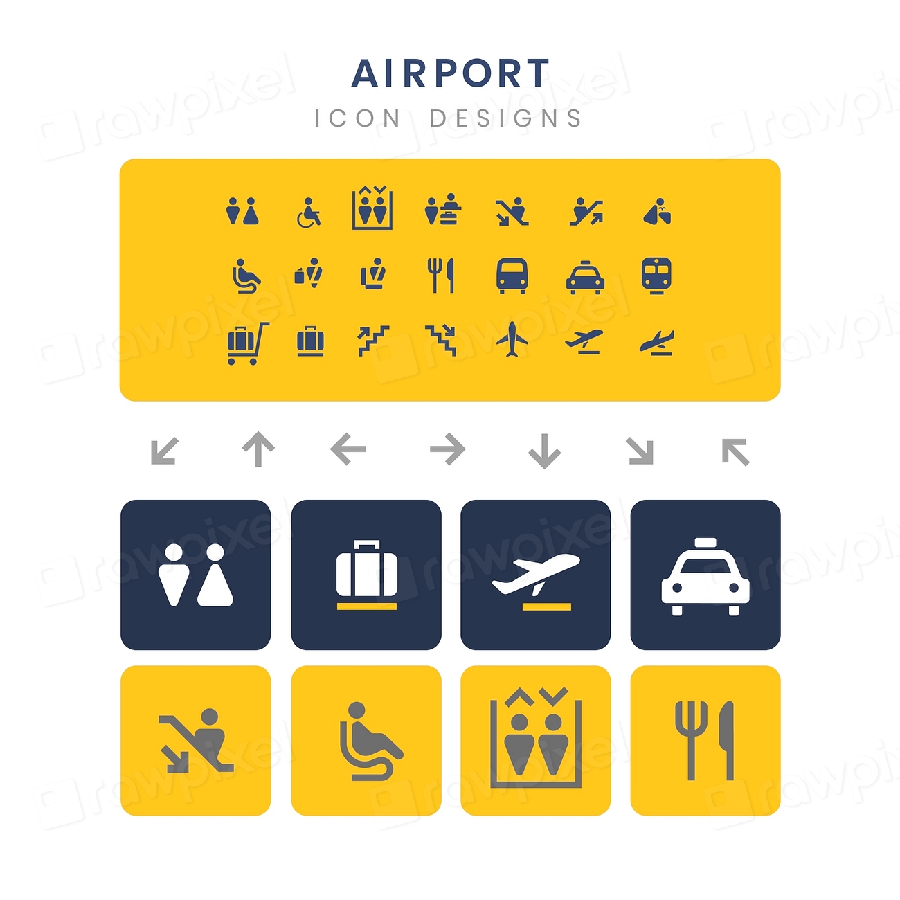 Airport service signs vector set | Premium Vector - rawpixel