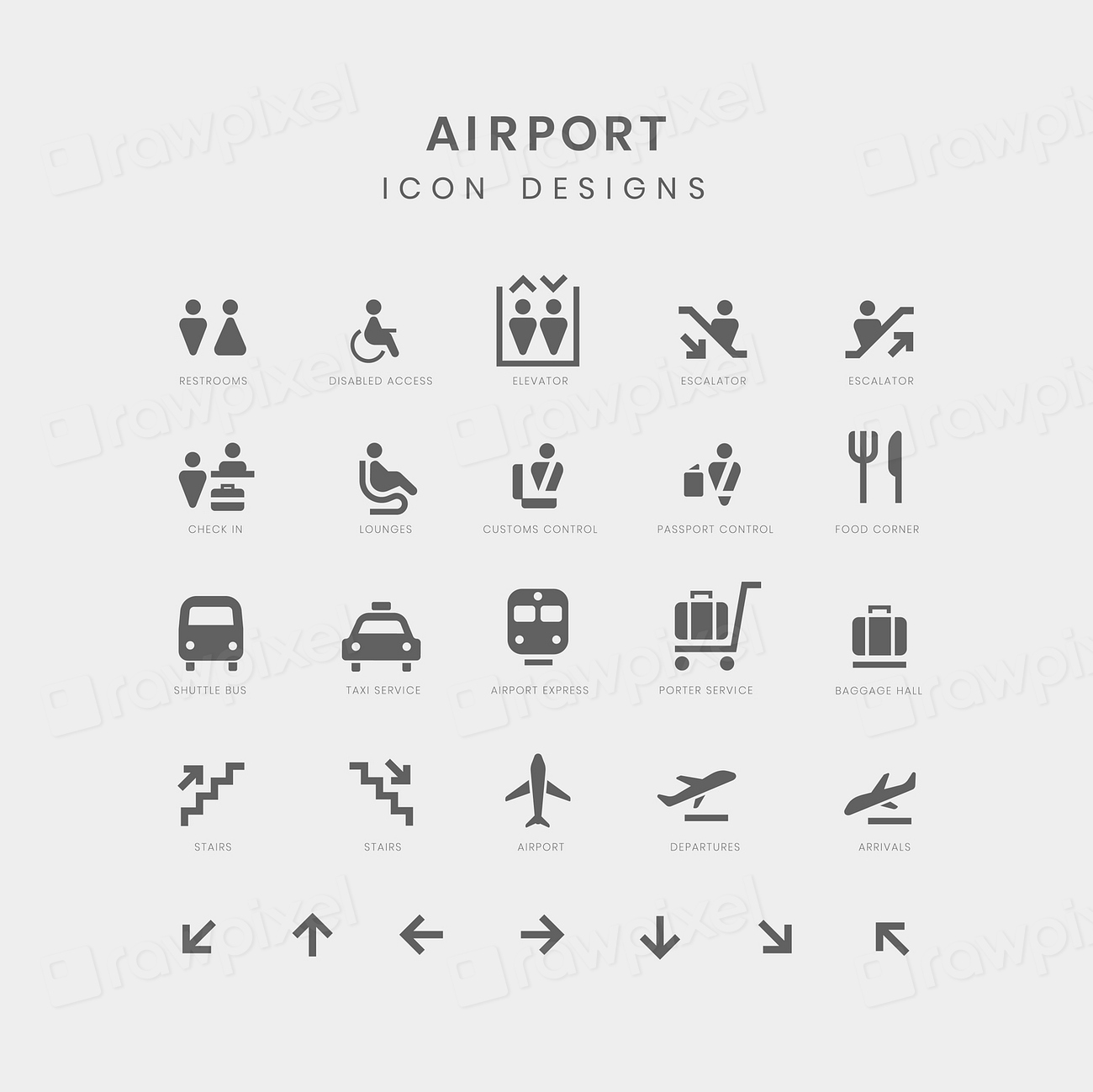 Airport service signs vector set | Premium Vector - rawpixel
