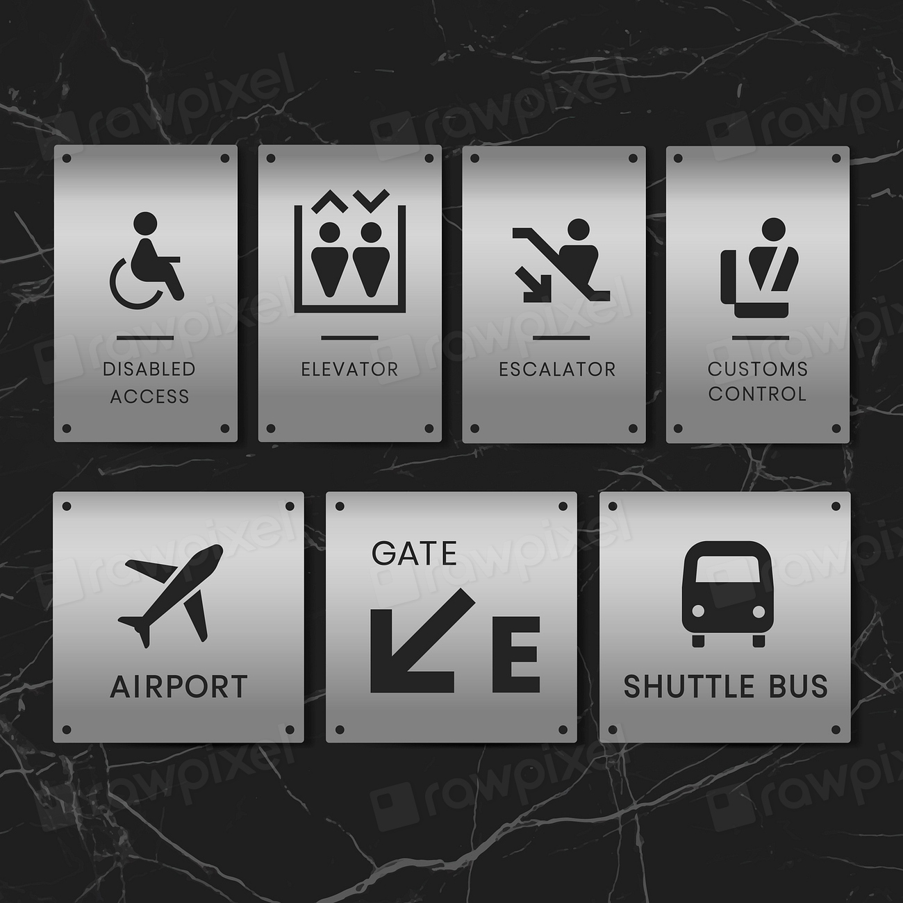 Airport signs icon vector set | Premium Vector - rawpixel
