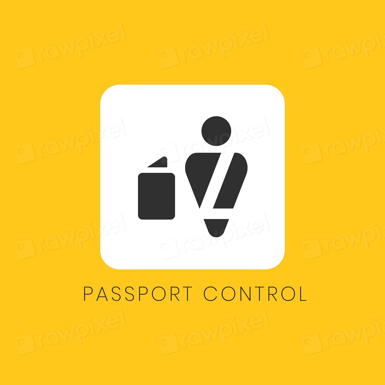 Yellow passport control sign vector | Free Icons - rawpixel