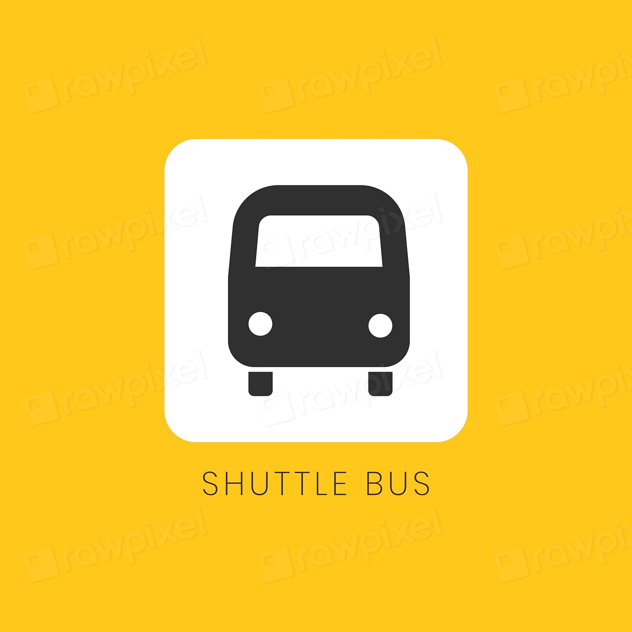 Yellow shuttle bus icon sign | Premium Vector - rawpixel