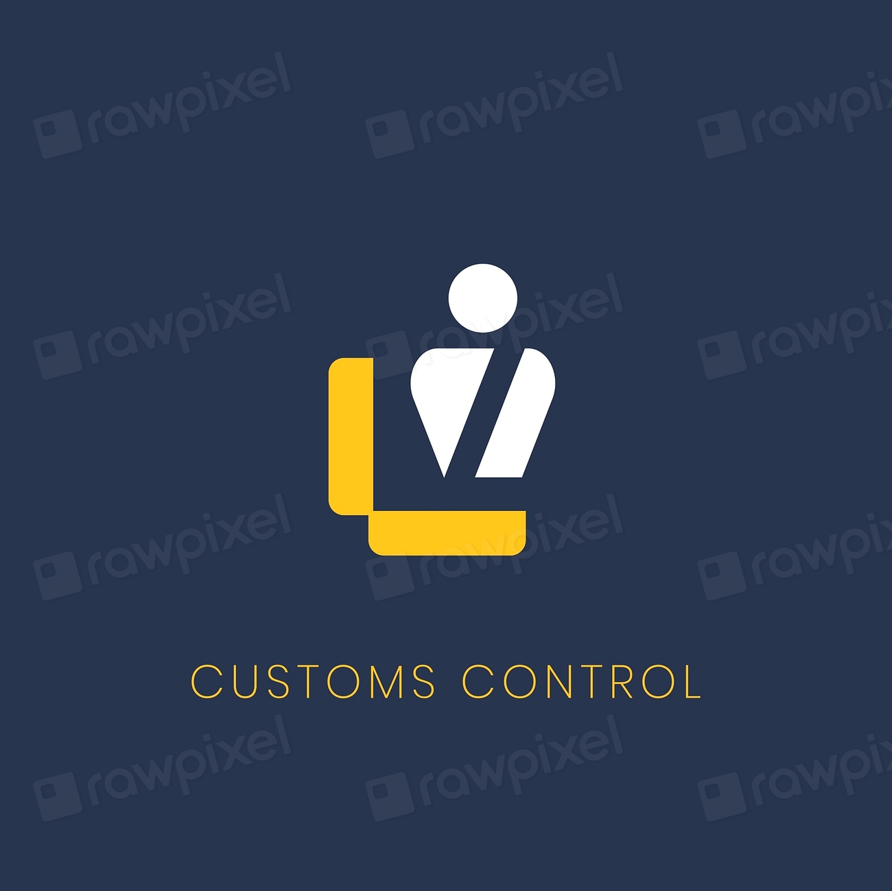 Blue customs control sign vector | Premium Vector - rawpixel