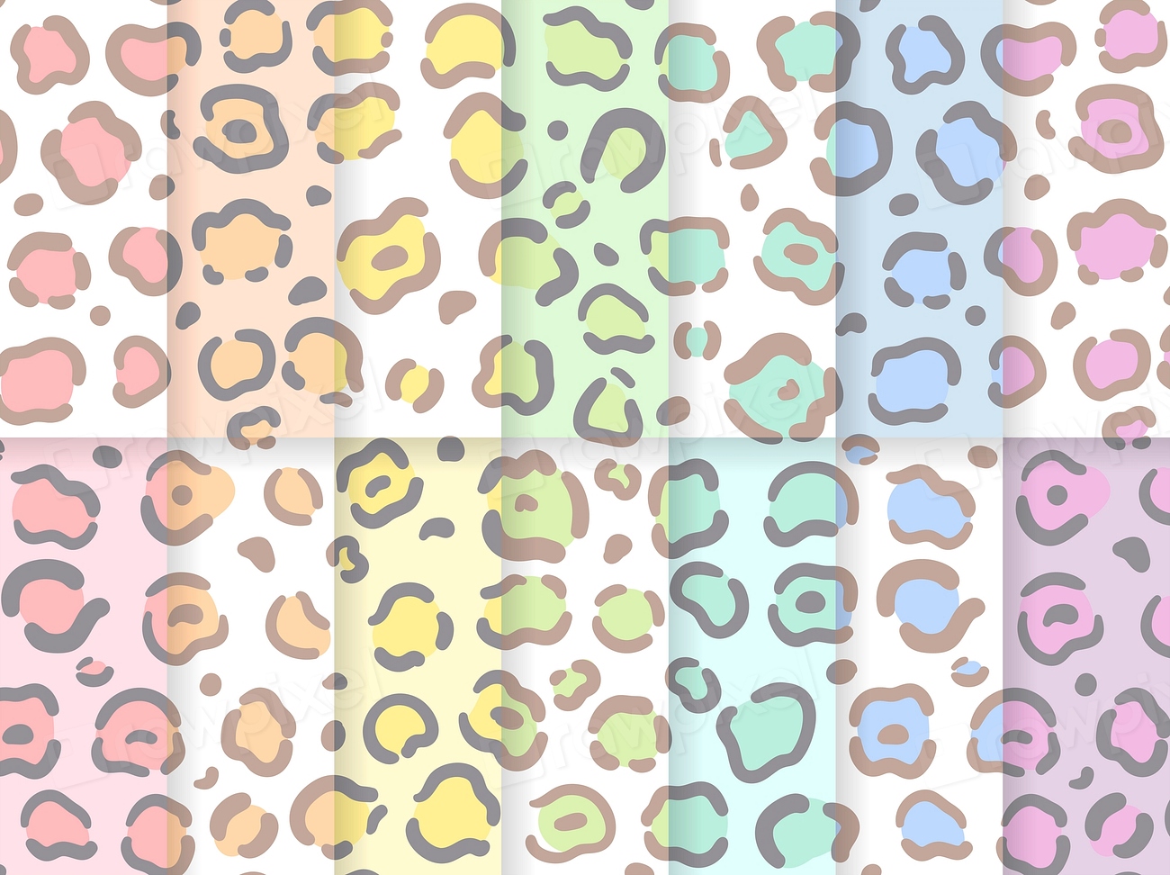 Collection seamless colorful animal patterns | Premium Vector - rawpixel