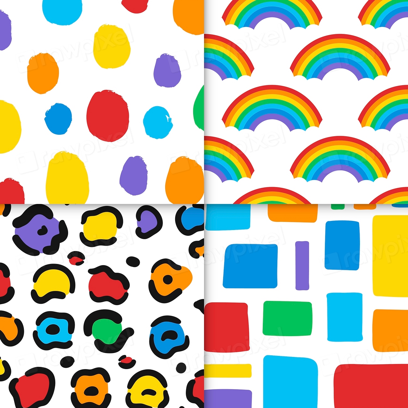 Collection colorful seamless design patterns | Premium Vector - rawpixel