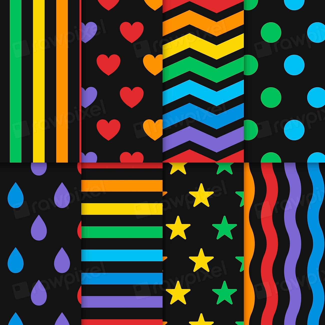 Collection colorful seamless design patterns | Premium Vector - rawpixel