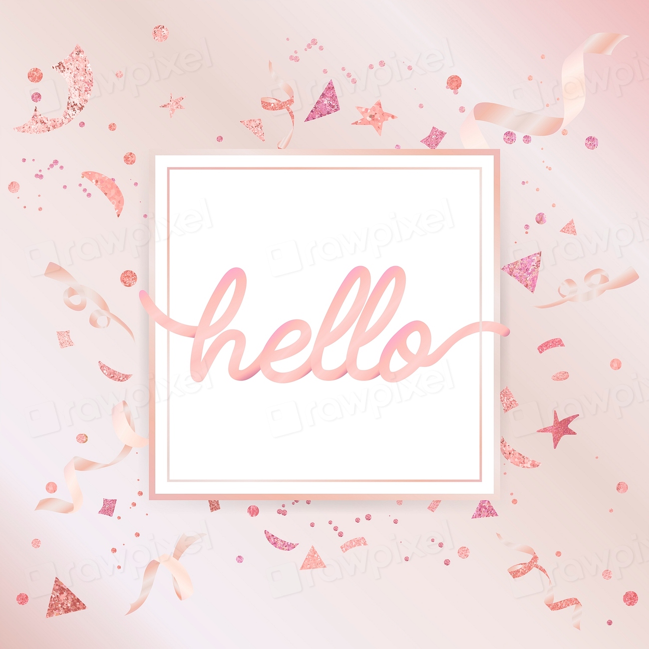 Confetti hello card design vector | Premium Vector - rawpixel