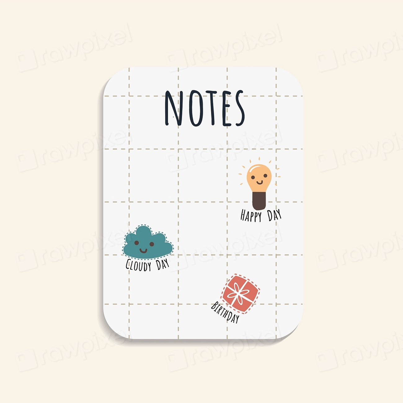 Cute white note paper vector | Premium Vector - rawpixel