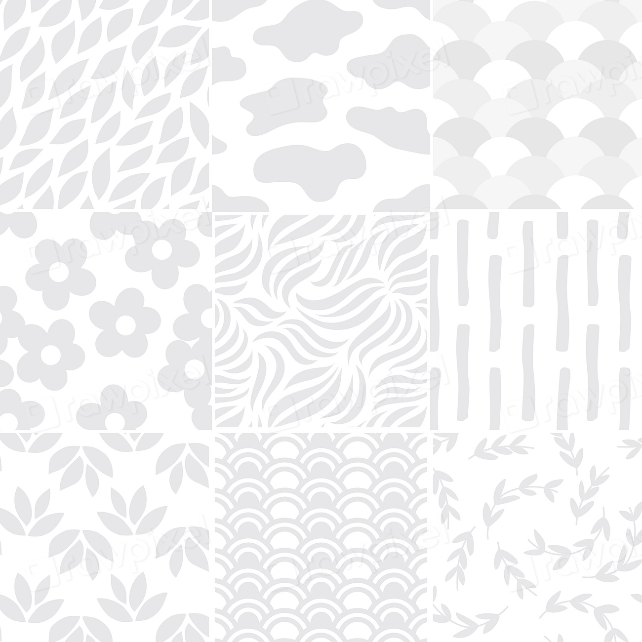 Light gray seamless patterns set | Premium Vector - rawpixel