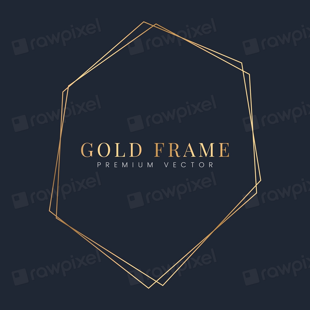 Golden hexagon frame template vector | Premium Vector - rawpixel