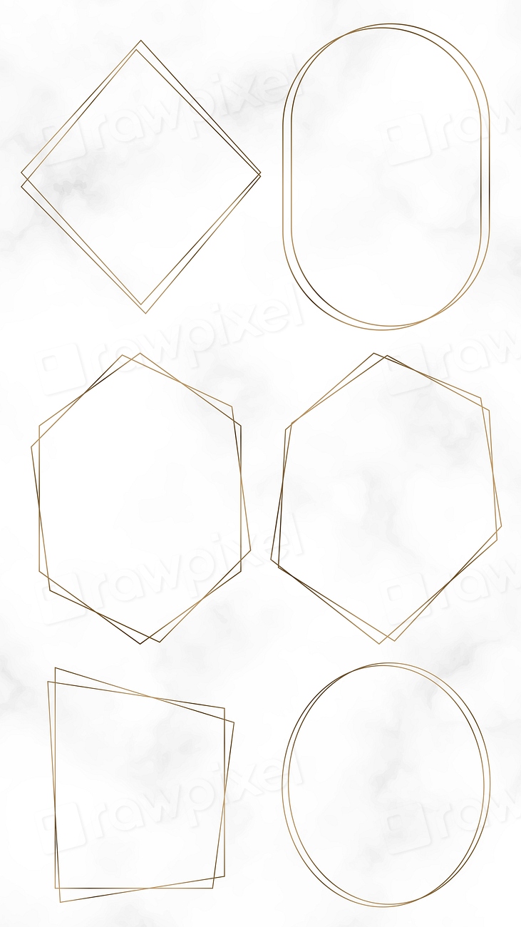 Golden polygon frame vector set | Premium Vector - rawpixel