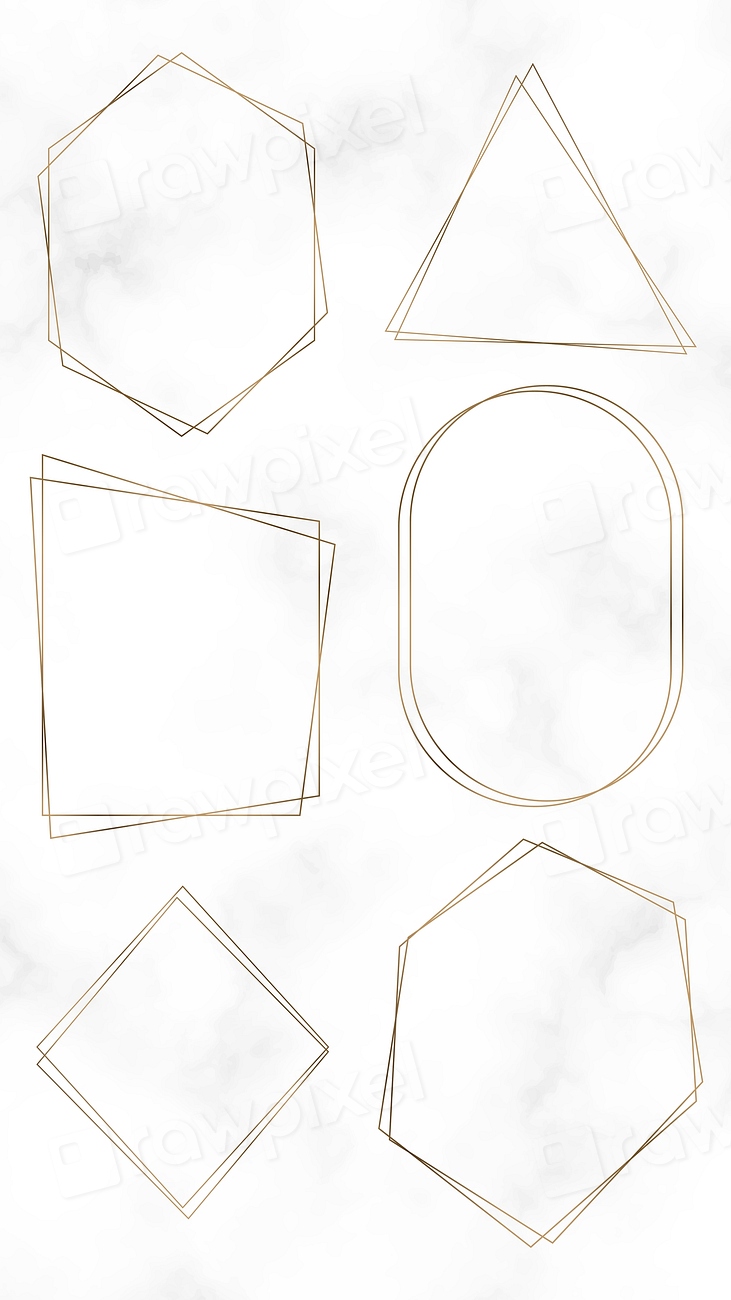 Golden polygon frame vector set | Premium Vector - rawpixel
