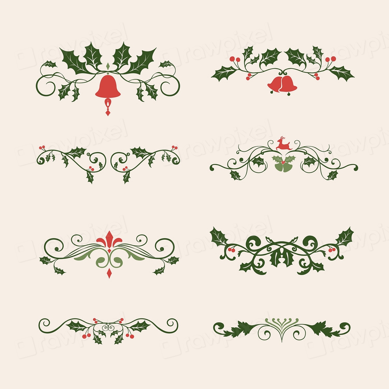 Set decorative Christmas designs cards | Premium Vector - rawpixel