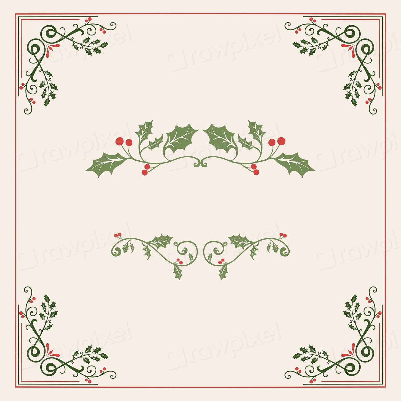 Set of decorative Christmas designs | Free Vector - rawpixel