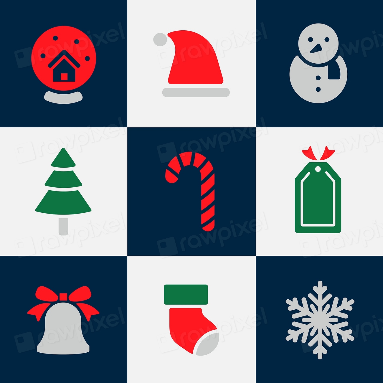Christmas holiday symbols vector set | Premium Vector - rawpixel