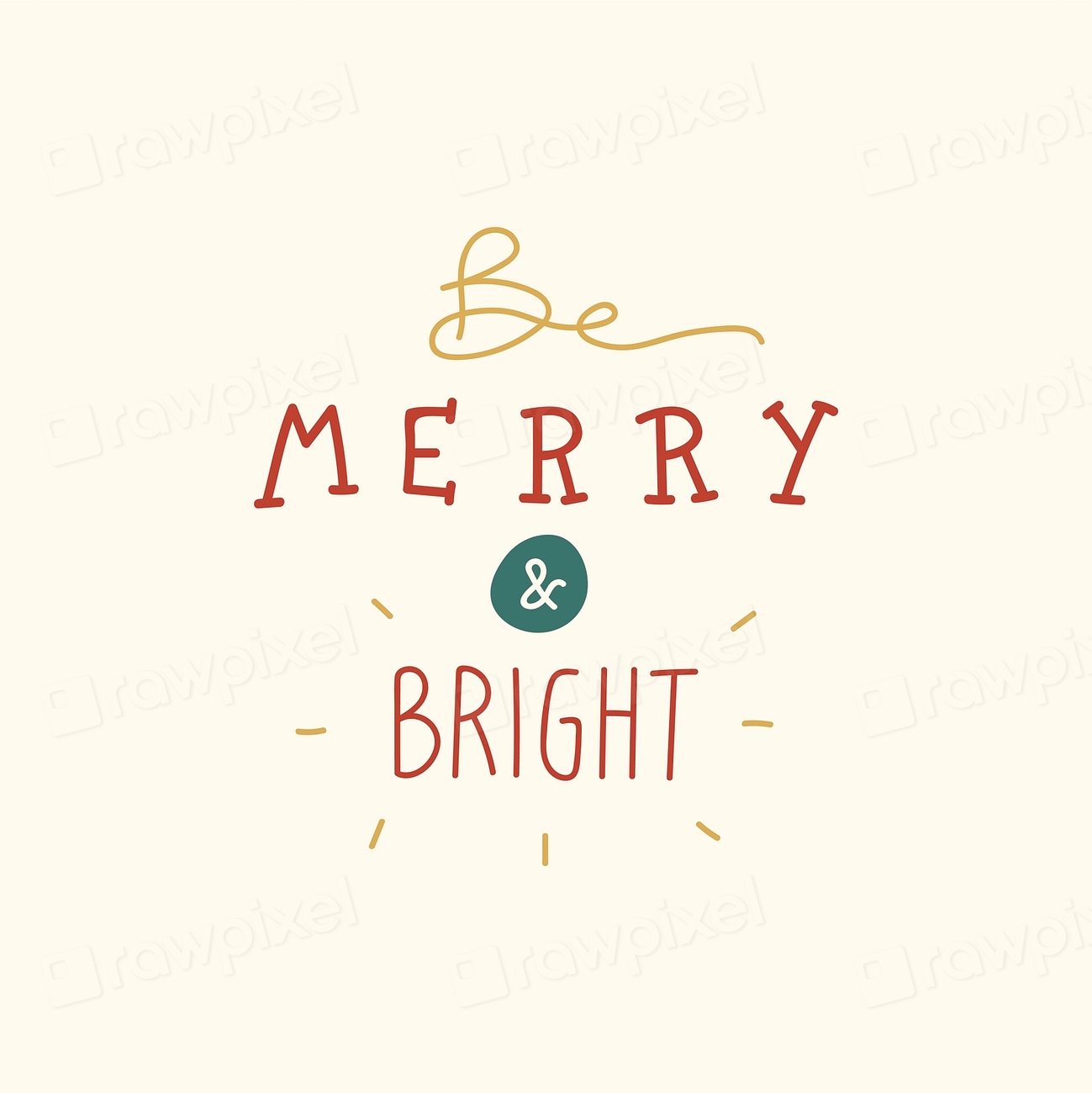 Be Merry and Bright Christmas | Premium Vector - rawpixel