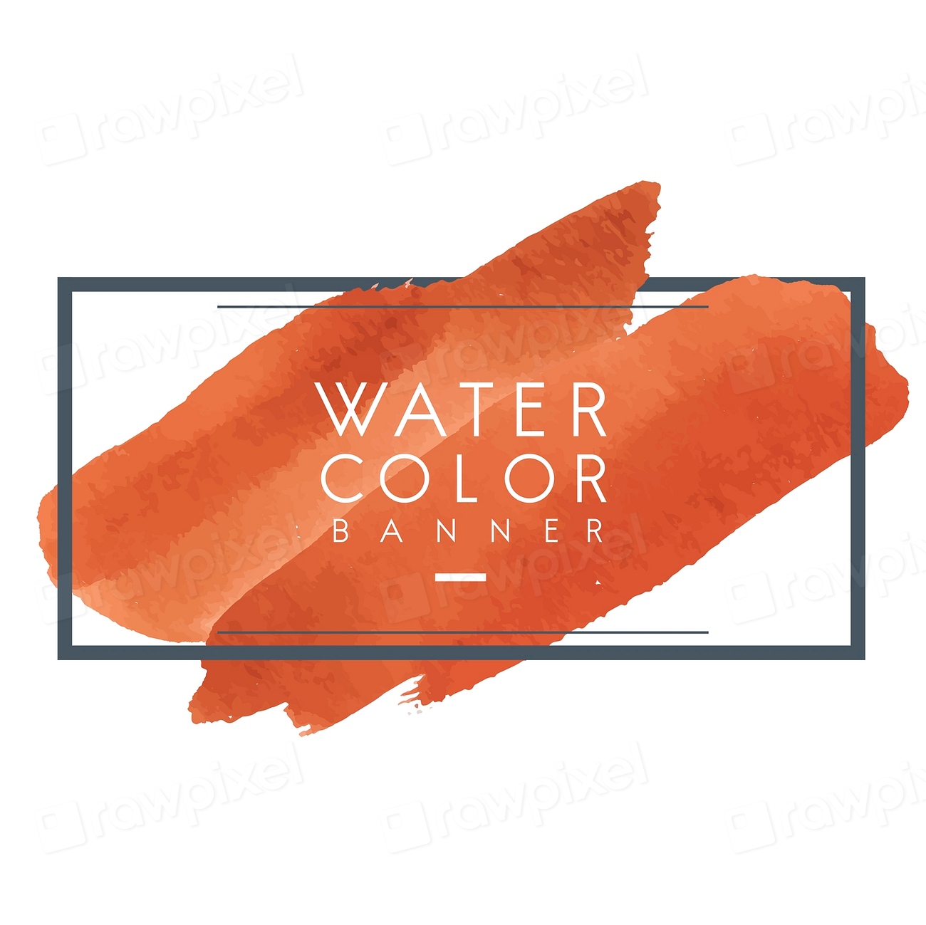 Orange watercolor banner design vector | Free Vector - rawpixel