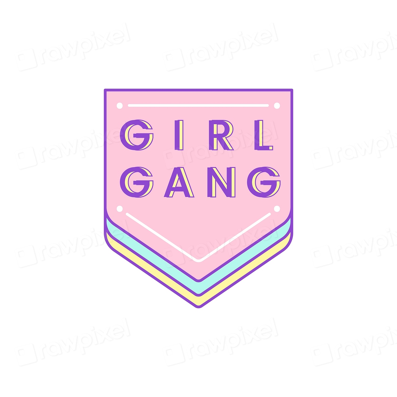 Cute Girl Gang badge vector | Free Vector - rawpixel