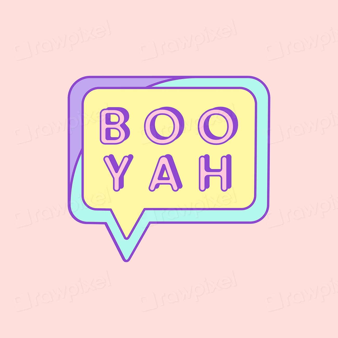 Cute and girly Boo Yah | Premium Vector - rawpixel