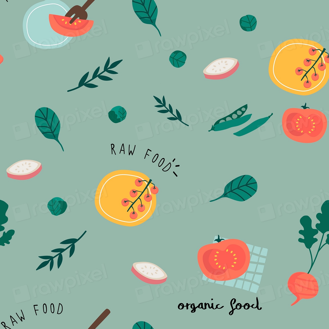 Healthy vegan seamless wallpaper vector | Premium Vector - rawpixel