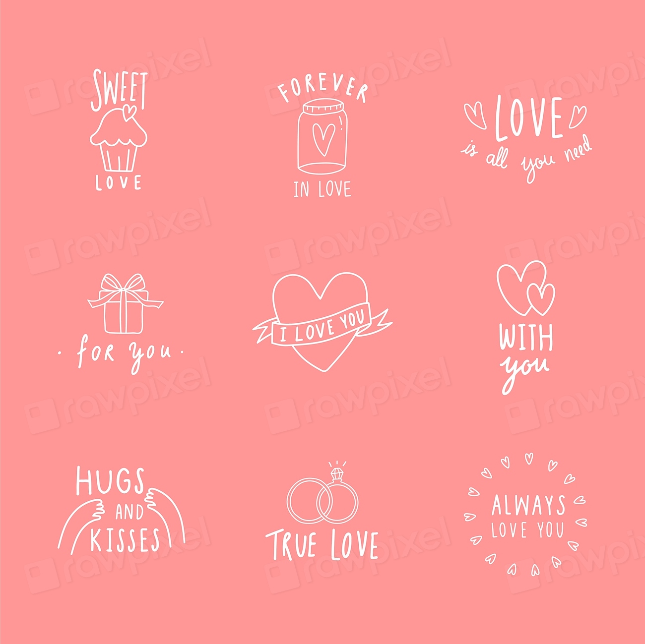 Symbols of love icon set | Premium Vector - rawpixel