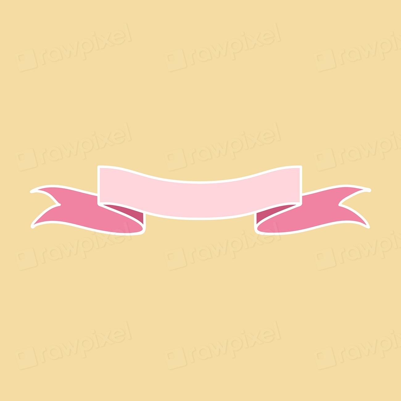 Pink ribbon banner doodle style | Premium Vector - rawpixel