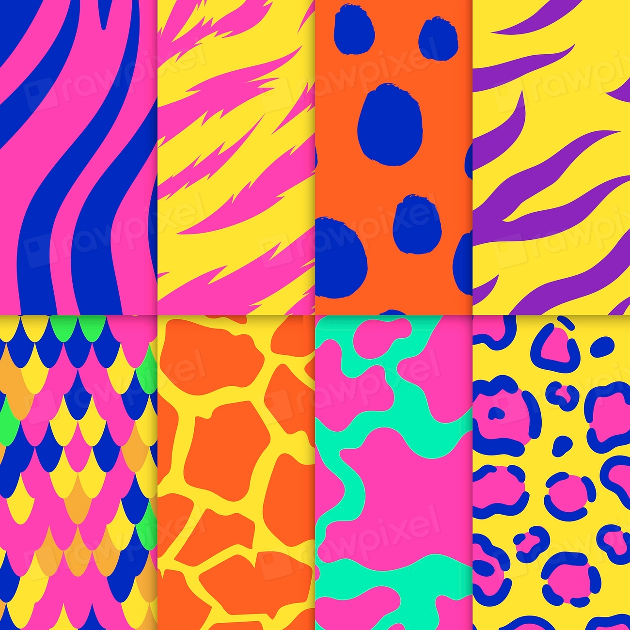 Set seamless animal print pattern | Premium Vector - rawpixel