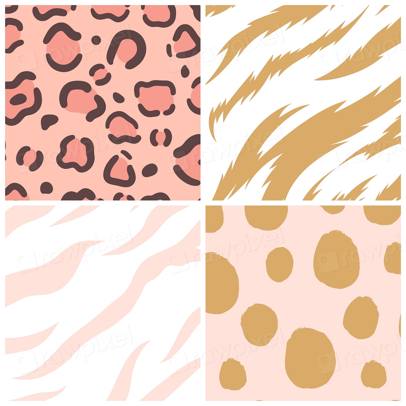 Set of seamless animal print | Free Vector - rawpixel