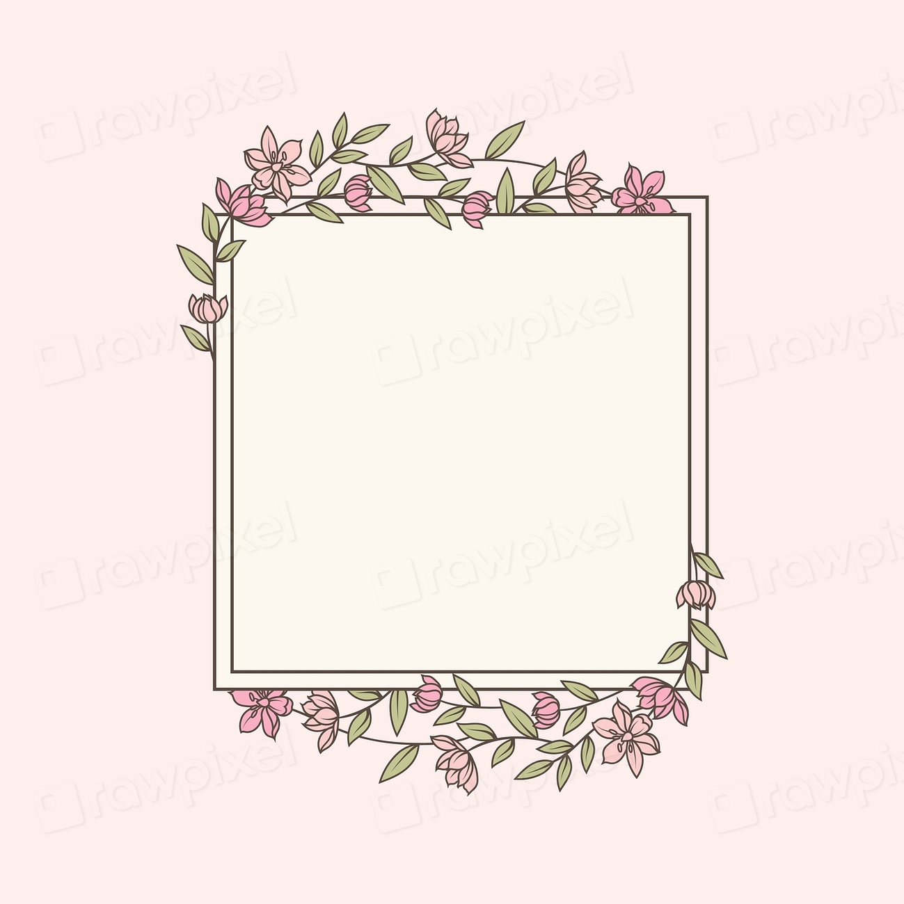 Frame decorated with flowers vector | Premium Vector - rawpixel