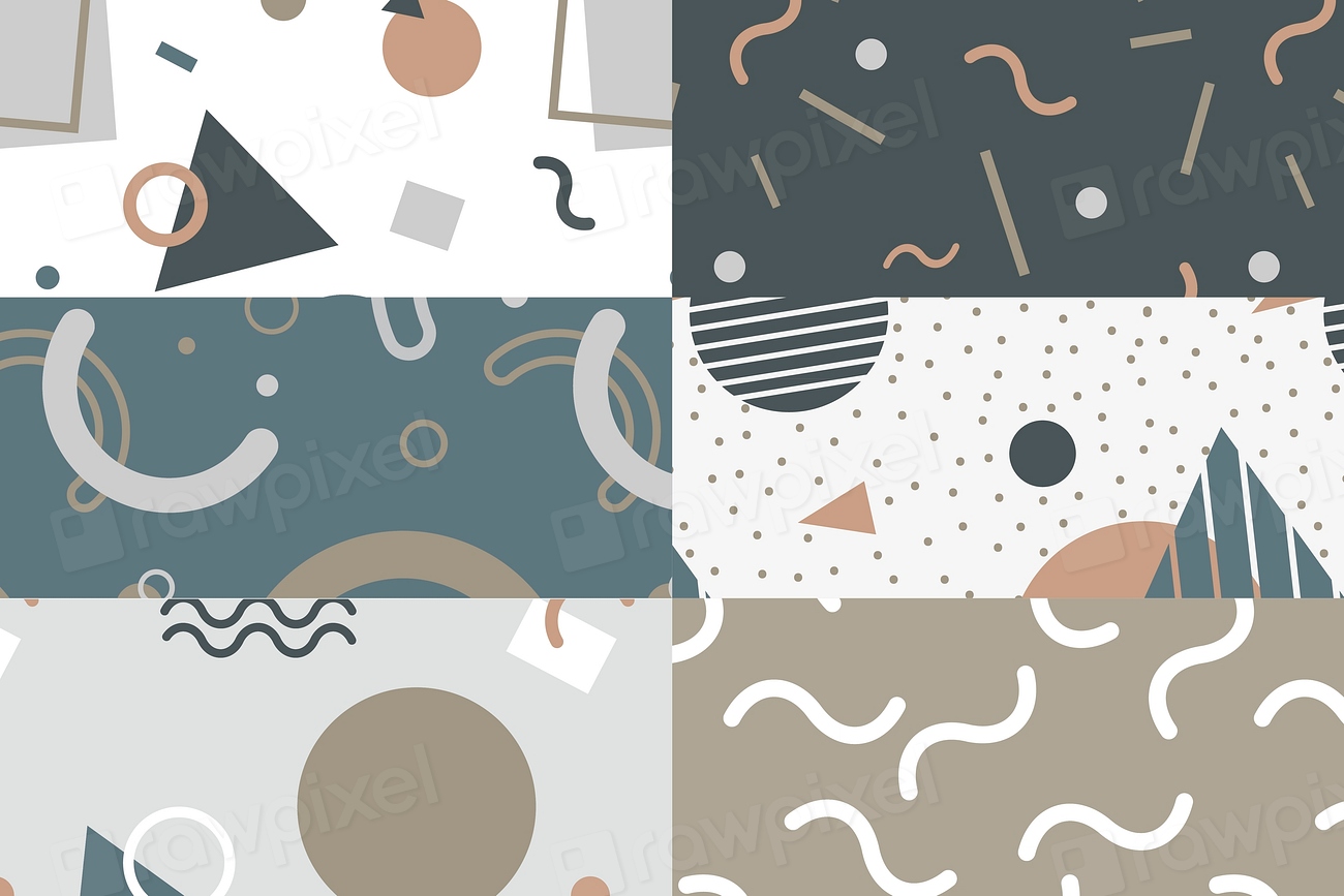 Memphis patterned backgrounds vector set | Free Vector - rawpixel