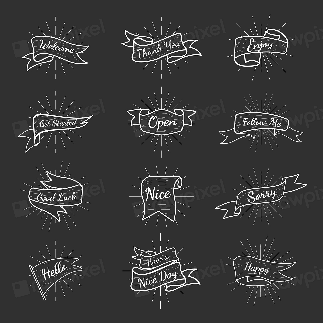 Banners with texts vector set | Premium Vector - rawpixel